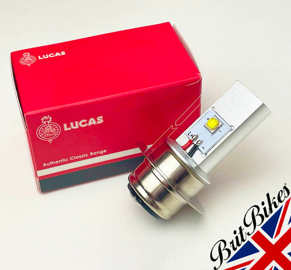 Genuine Lucas Motorcycle Led Headlight Bulb 6 24v P36d British Pre Foc