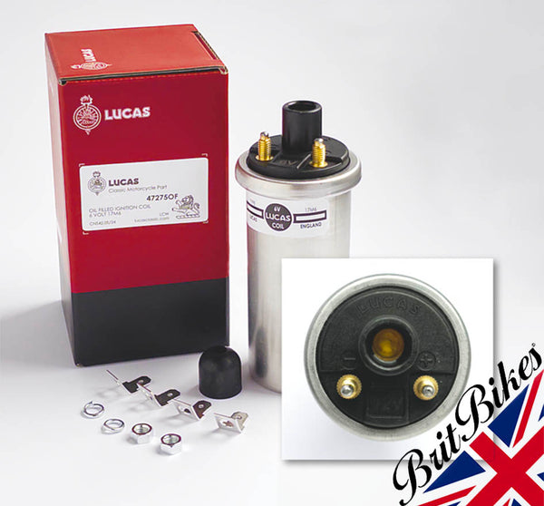 LUCAS 6V OIL FILLED HIGH PERFORMANCE IGNITION COIL - TRIUMPH BSA & NOR – Brit Bikes - Classic ...