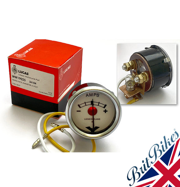 GENUINE LUCAS 6V AMMETER ARIEL BSA ENFIELD NORTON TRIUMPH PANTHER 3618 – Brit Bikes - Classic ...