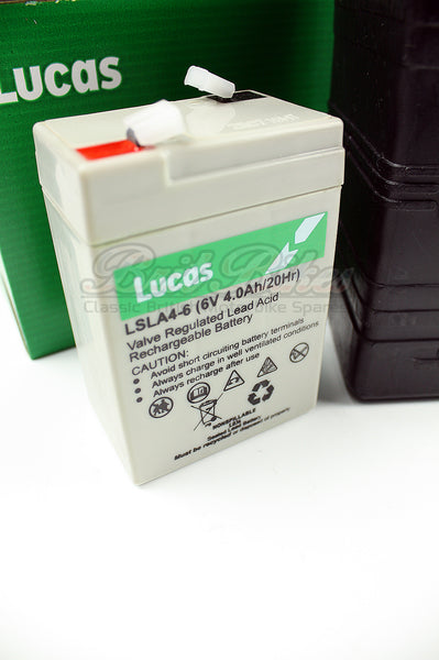 GENUINE LUCAS B49-6 BATTERY BOX PUZ5D & 6V 4.5AH BATTERY - BSA TRIUMPH – Brit Bikes - Classic ...