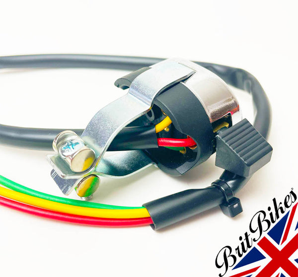 UNIVERSAL CHROME MOTORBIKE INDICATOR SWITCH CUSTOM CAFE RACER ETC ...