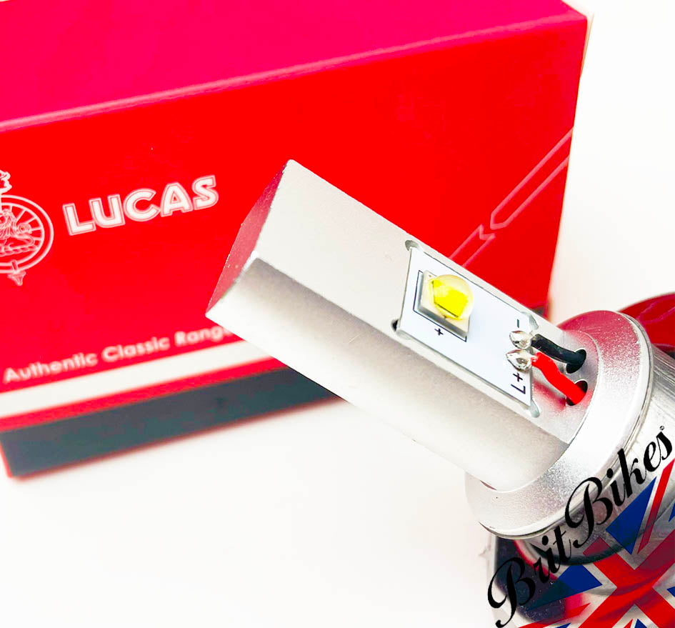 GENUINE LUCAS MOTORCYCLE CAR H4 LED HEADLIGHT BULB 6-24V DUAL POLARITY ...