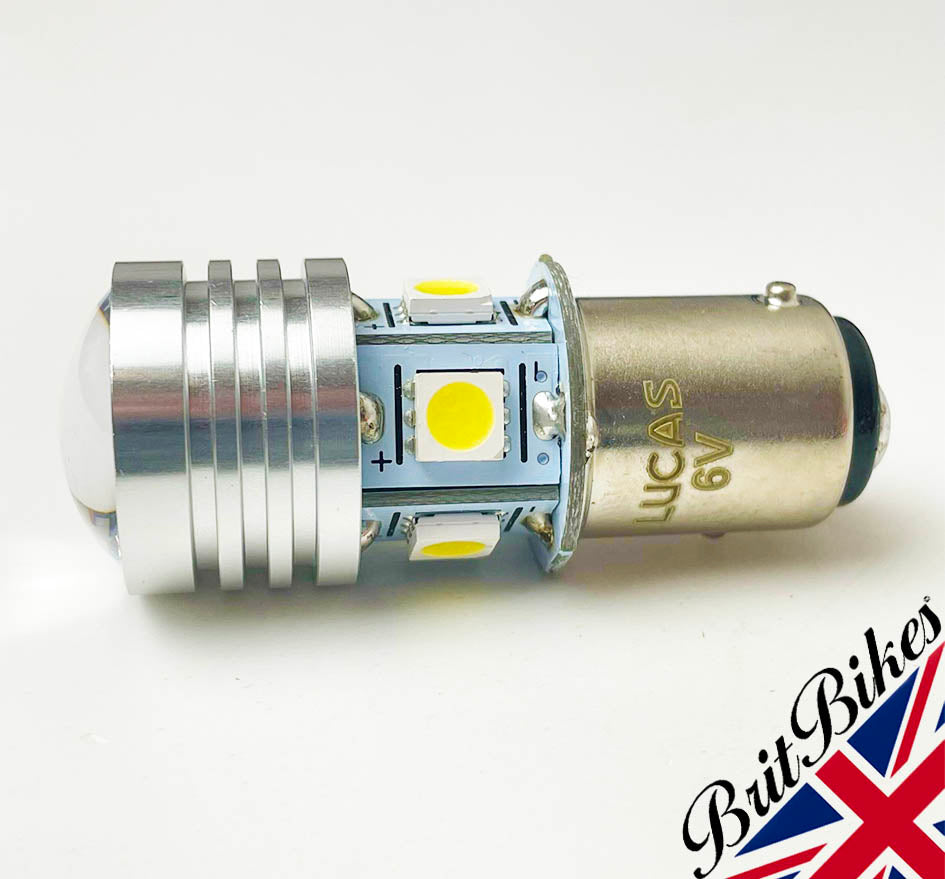 GENUINE LUCAS MOTORCYCLE LED STOP TAIL BULB 6V SBC BAY15D BSA NORTON T ...
