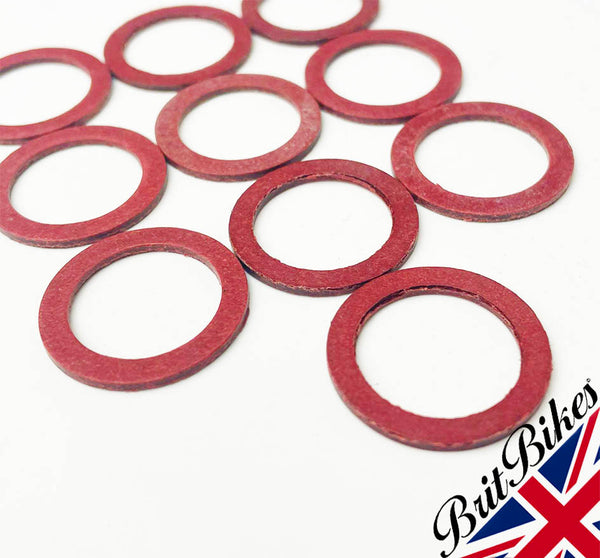PACK 10 FIBRE WASHERS FOR 3/8'' PETROL GAS FUEL TAPS WASHER - BSA NORT ...