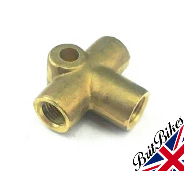 BRASS 3 WAY T PIECE BRAKE PIPE CONNECTOR TRIUMPH T140 TR7 NORTON COMMA ...