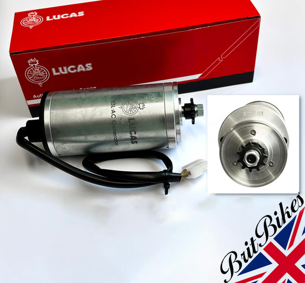 LUCAS 12V BRUSHLESS REPLACEMENT AC GENERATOR MAGNETO DYNAMO BSA A7 C10 ...