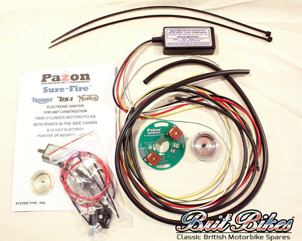 PAZON SURE-FIRE TWIN CYL 12V TRIUMPH T140 BONNEVILLE ELECTRONIC IGNITI ...