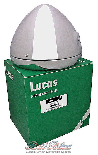 GENUINE LUCAS UNIVERSAL 7" CHROME HEADLAMP HEADLIGHT SHELL & RIM - LU5 ...