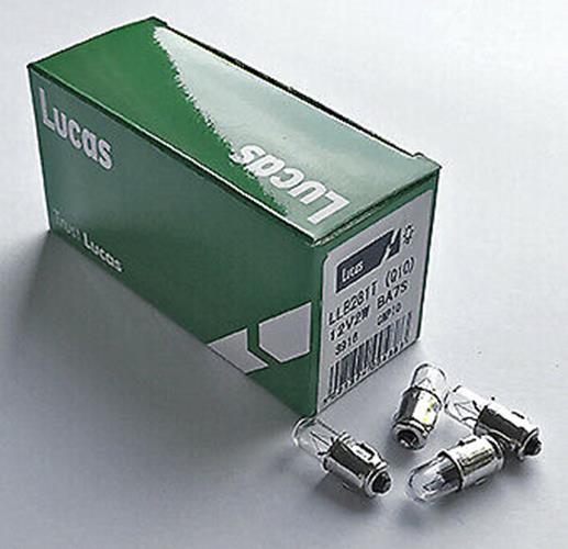 GENUINE LUCAS MOTORCYCLE WARNING LIGHT INSTRUMENT BULB 12V 1.2W BA7S ...
