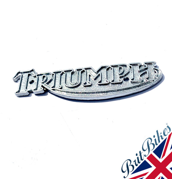 PAIR OF CHROME TANK BADGE TRIUMPH T140 BONNEVILLE TR7 TIGER - MADE IN ...