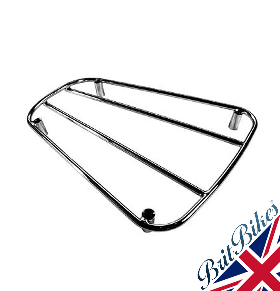 CHROME PLATED LUGGAGE TANK RACK 2 BAR FOR TRIUMPH TWIN 6T T100 T120 (1 ...