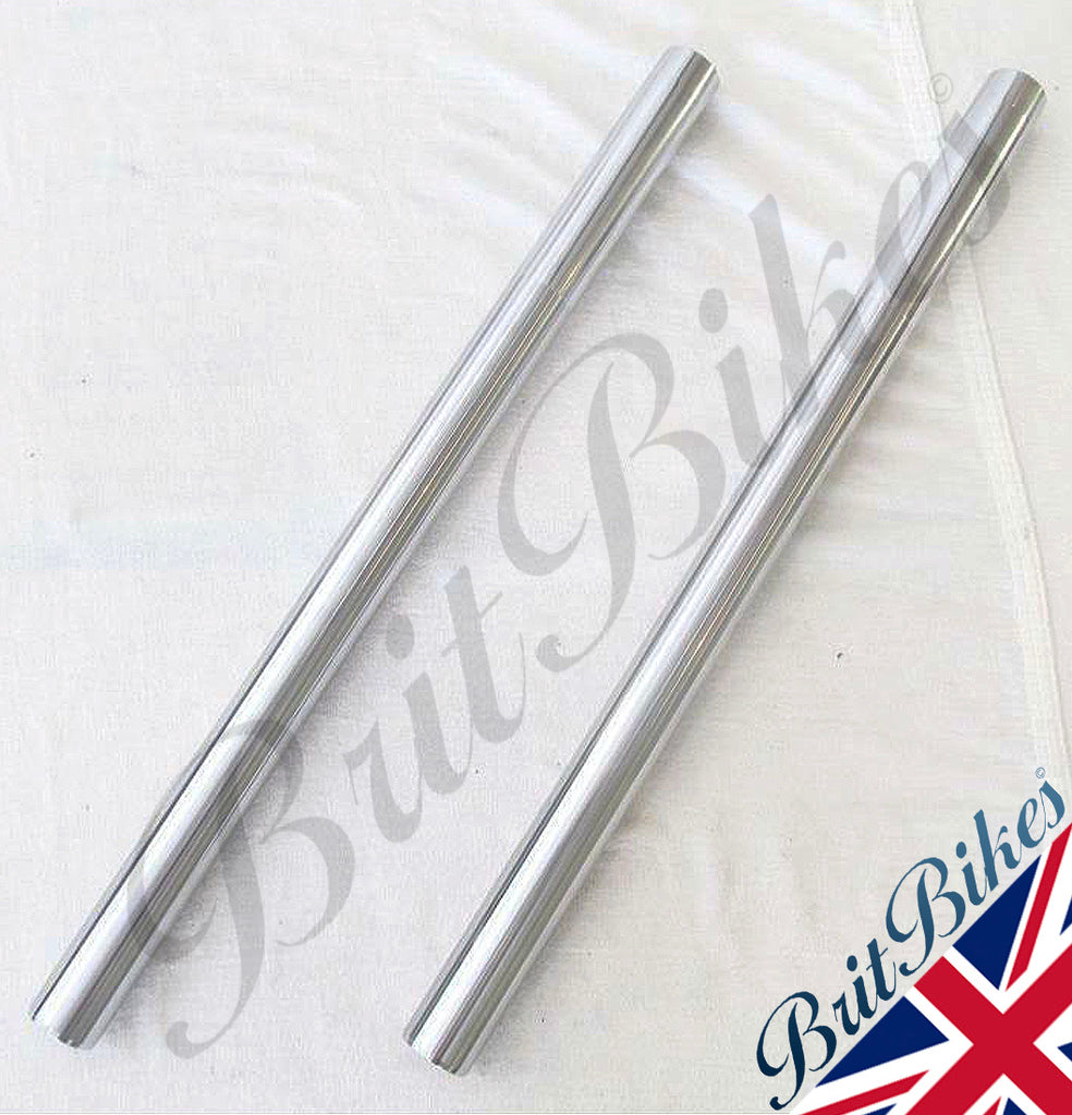 PAIR OF FORK STANCHIONS - TRIUMPH T120 T140 T150 & TR25 - HARD CHROME ...