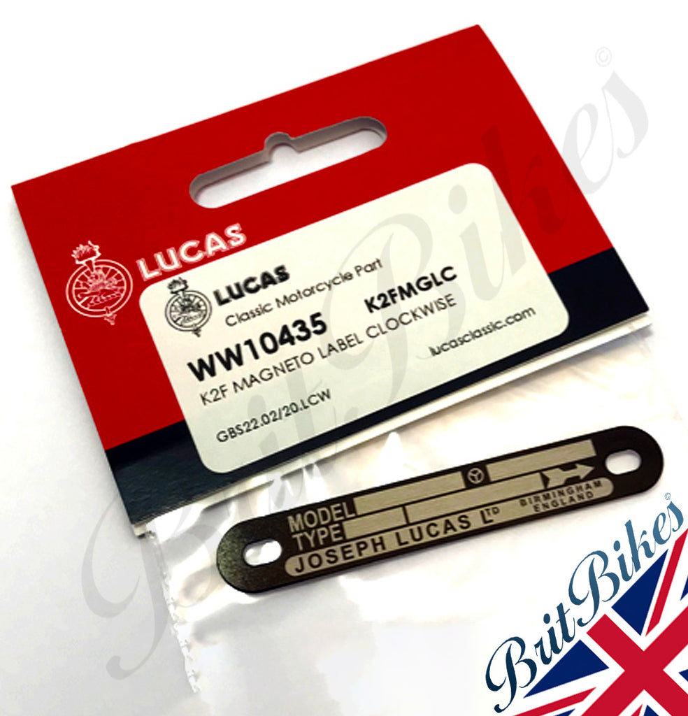 GENUINE LUCAS K2F MAGNETO LABEL DECAL (BLACK) CLOCKWISE - K2FMGLC ...