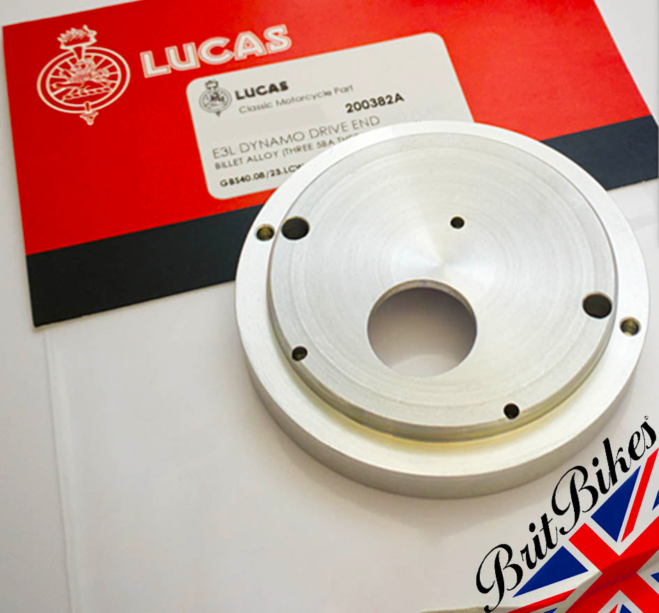 GENUINE LUCAS E3L DYNAMO DRIVE END PLATE BILLET ALLOY - MADE IN ENGLAN ...