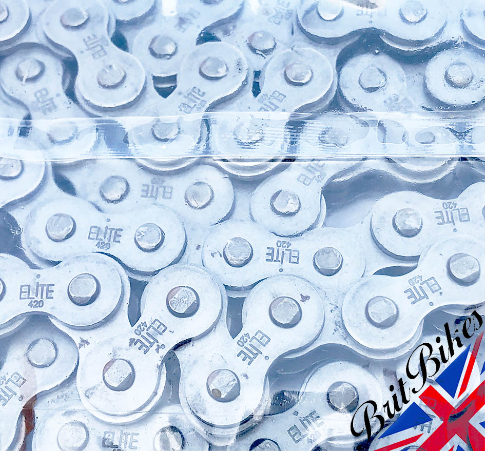 ELITE 420 MOTORCYCLE CHAIN - 135 LINKS 1/2" x 1/4" – Brit Bikes ...