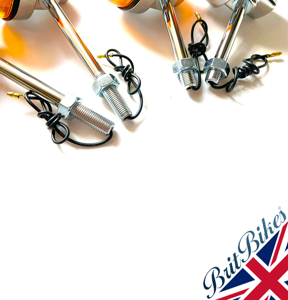 LUCAS L874 STYLE LONG & SHORT STEM INDICATORS SET - BSA NORTON TRIUMPH ...