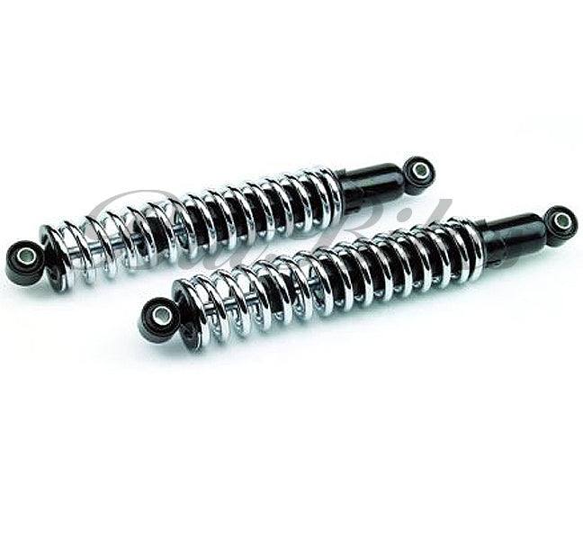 PAIR of REAR SHOCKS 12.4" - Chrome Springs - Triumph T140 Bonneville T ...